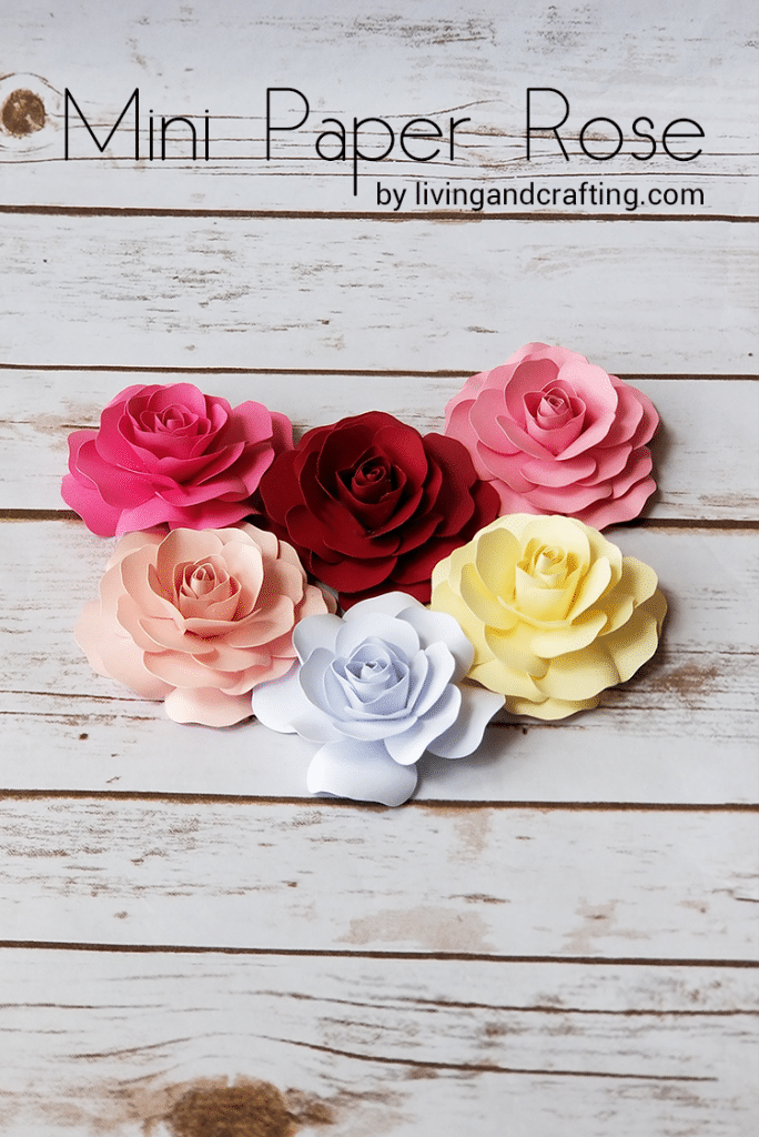 DIY Mini Sweet Paper Flower with Free Template - Living and Crafting