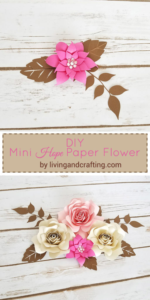 DIY Mini Hope Paper Flower with free template - Living and Crafting