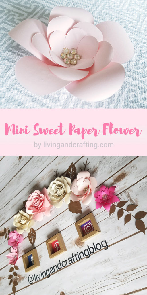 DIY Mini Sweet Paper Flower with Free Template - Living and Crafting
